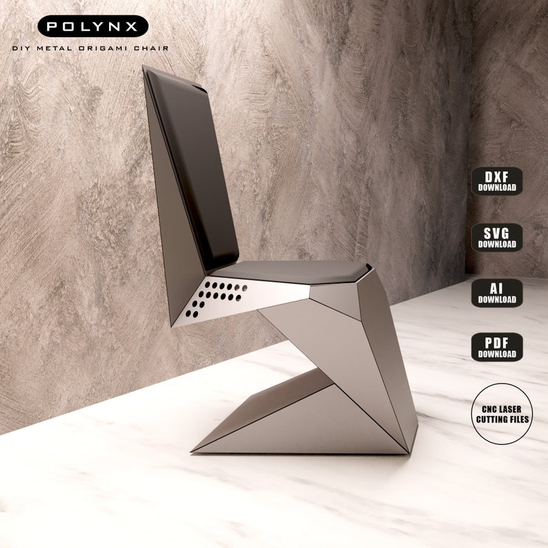 Metal Origami Chair Template DXF File for CNC Cutting / Parametric ...