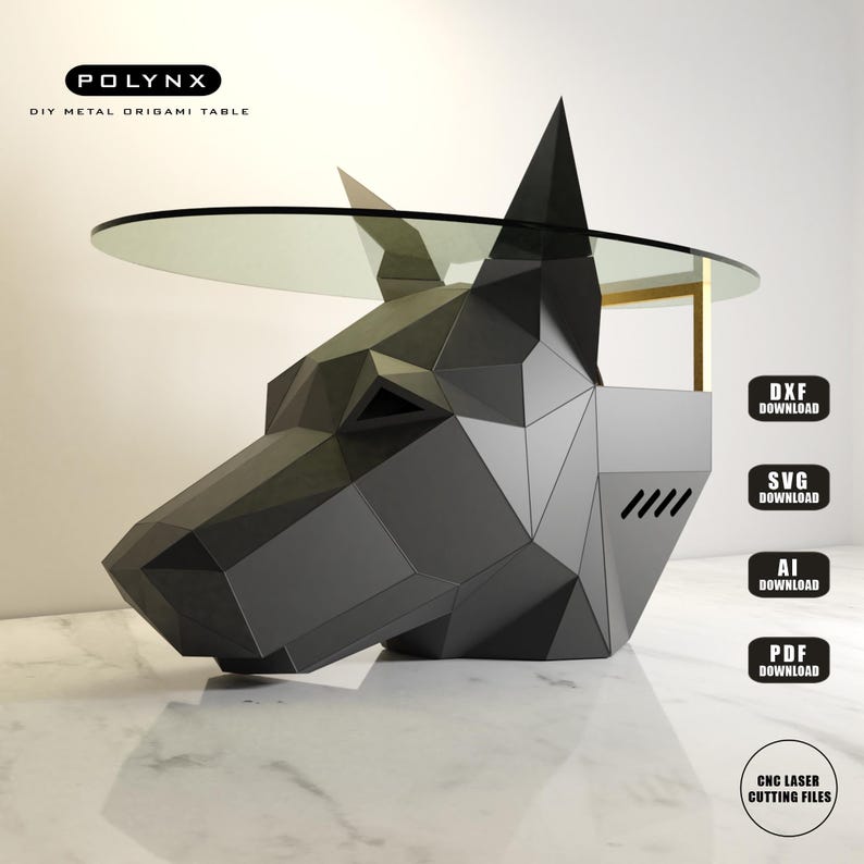 Metal Origami Table Base Template DXF File for CNC Cutting / Parametric ...
