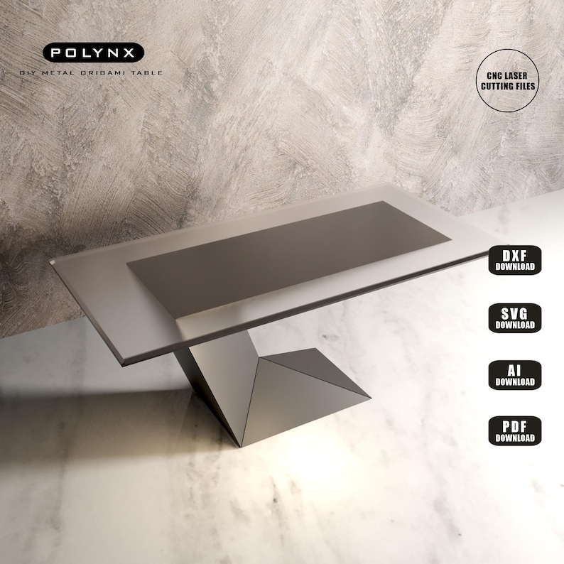 DIY Metal Dining Table Base DXF Template: Lowpoly CNC Cutting Files - Etsy