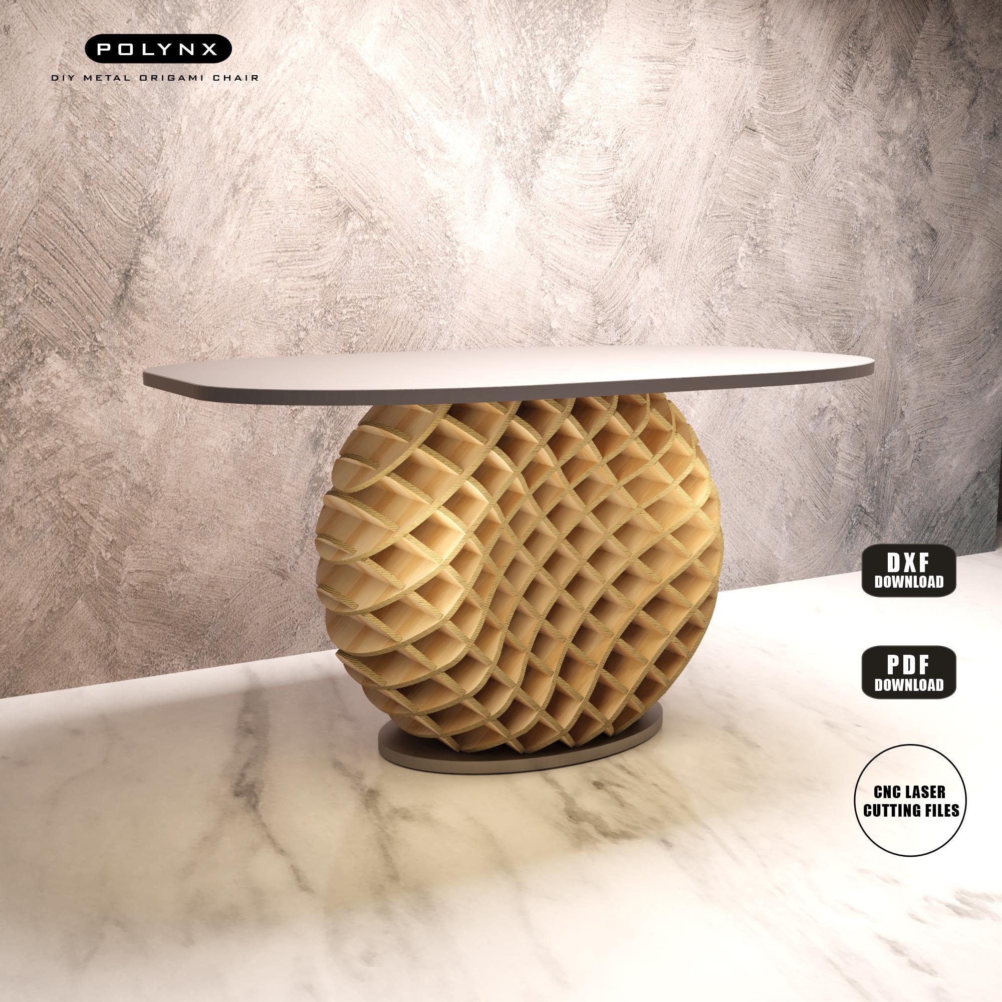 Dining Table Base DXF Files for CNC / Wooden Parametric Dining Table ...