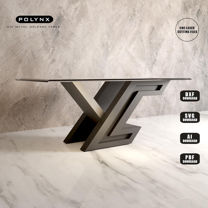 Metal Table Base Template: CAMAROX Origami Design (DXF File) - Etsy