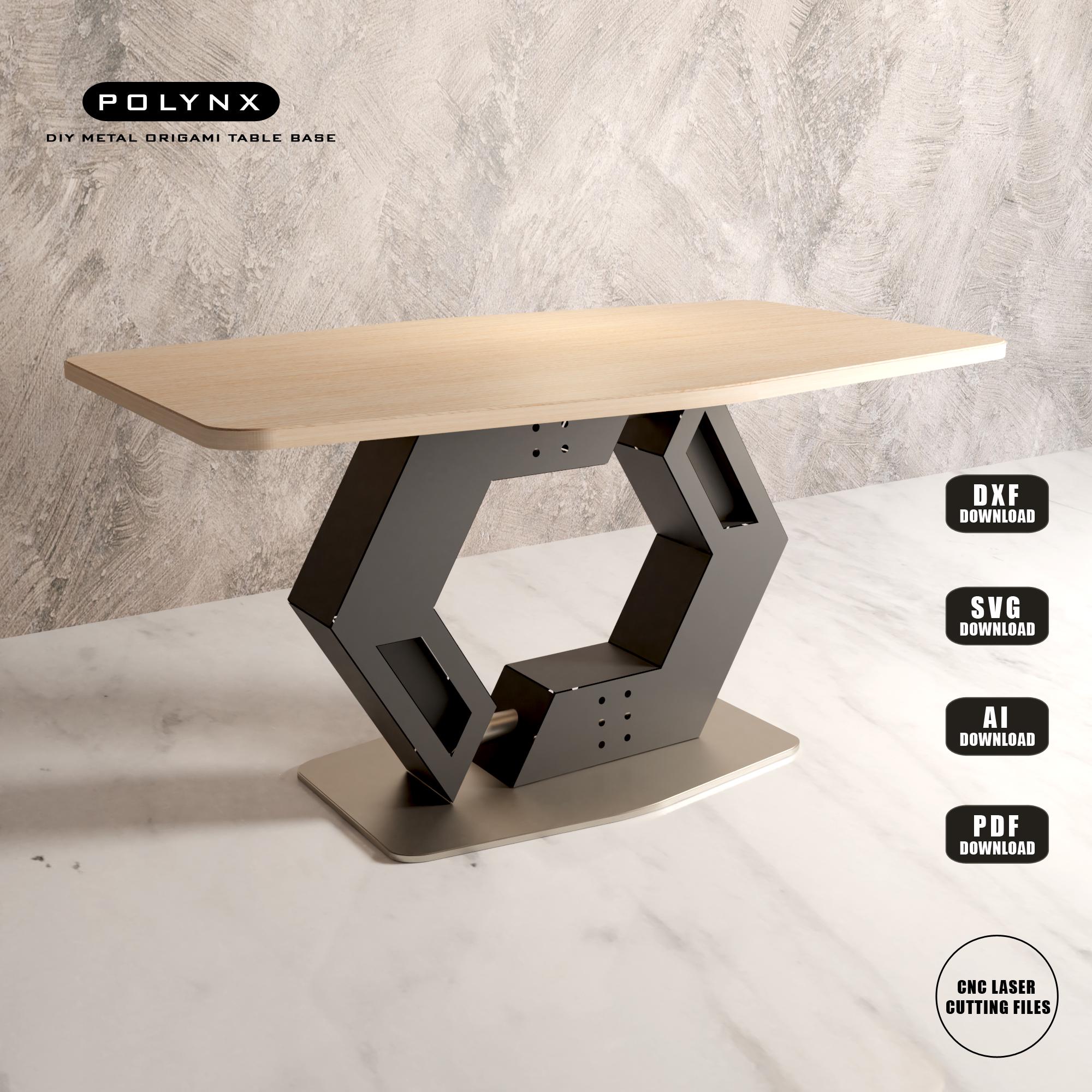 Metal Dining Table Base Template: Hexa Origami Design (digital Download ...
