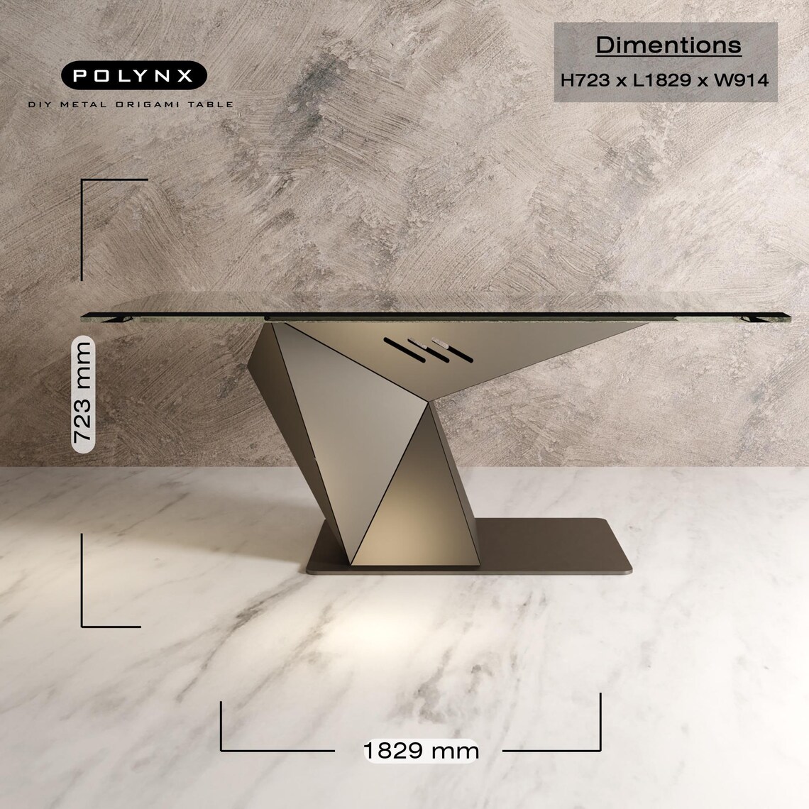 Origami Metal Dining Table Base DXF | CNC Laser Cut Design (digital ...