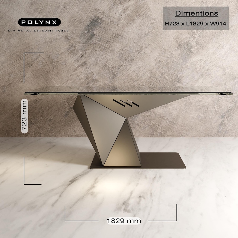 Origami Metal Dining Table Base DXF | CNC Laser Cut Design (digital ...