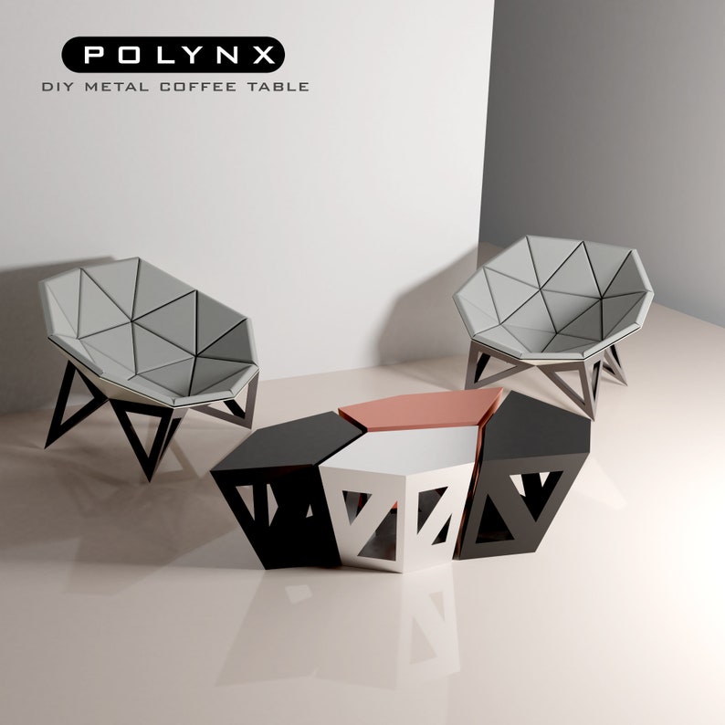 Metal Coffee Table Laser Cutting DXF File , Origami Metal Furniture ...