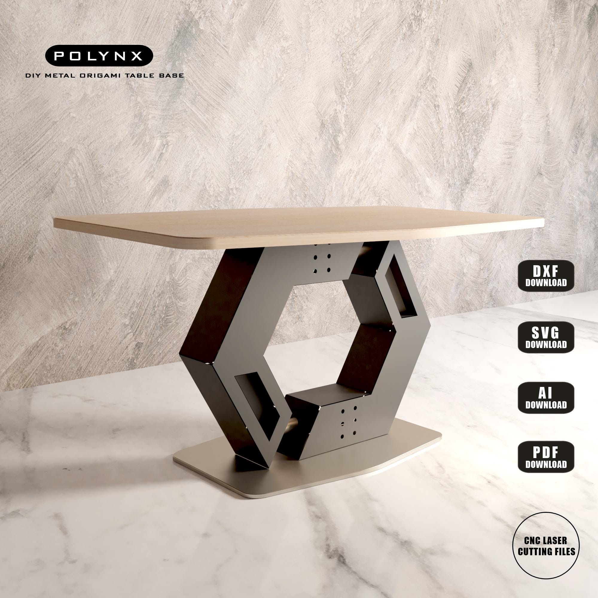 Metal Dining Table Base Template: Hexa Origami Design (digital Download ...