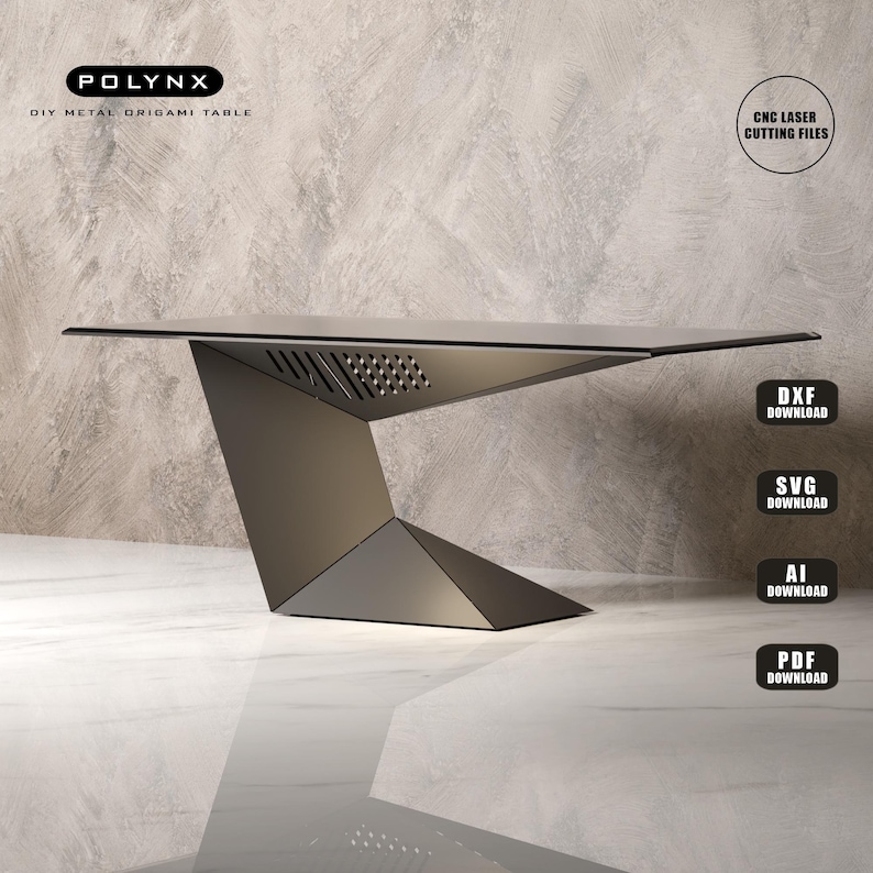 DIY Metal Dining Table Base DXF Template: Lowpoly CNC Cutting Files - Etsy