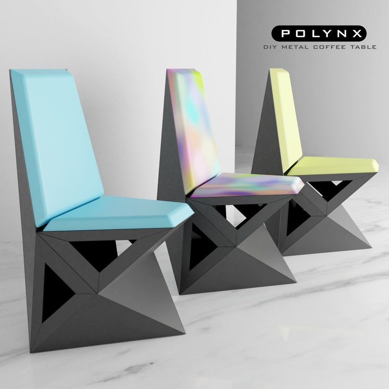 DIY Metal Origami Chair DXF File: Lowpoly Parametric Design (digital ...