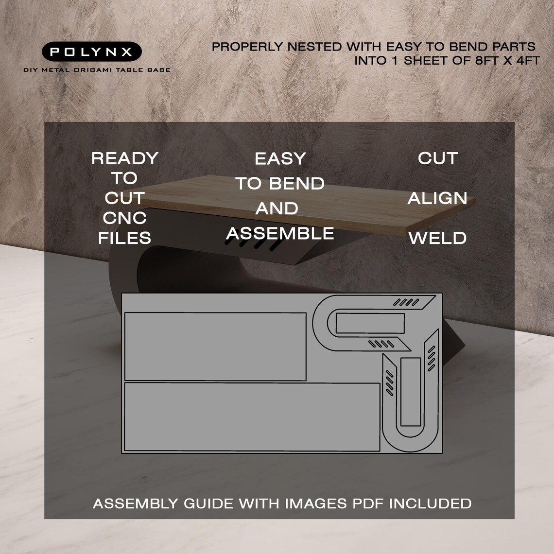 DIY Metal Coffee Table Template, Laser Cutting DXF File, Diy Furniture ...