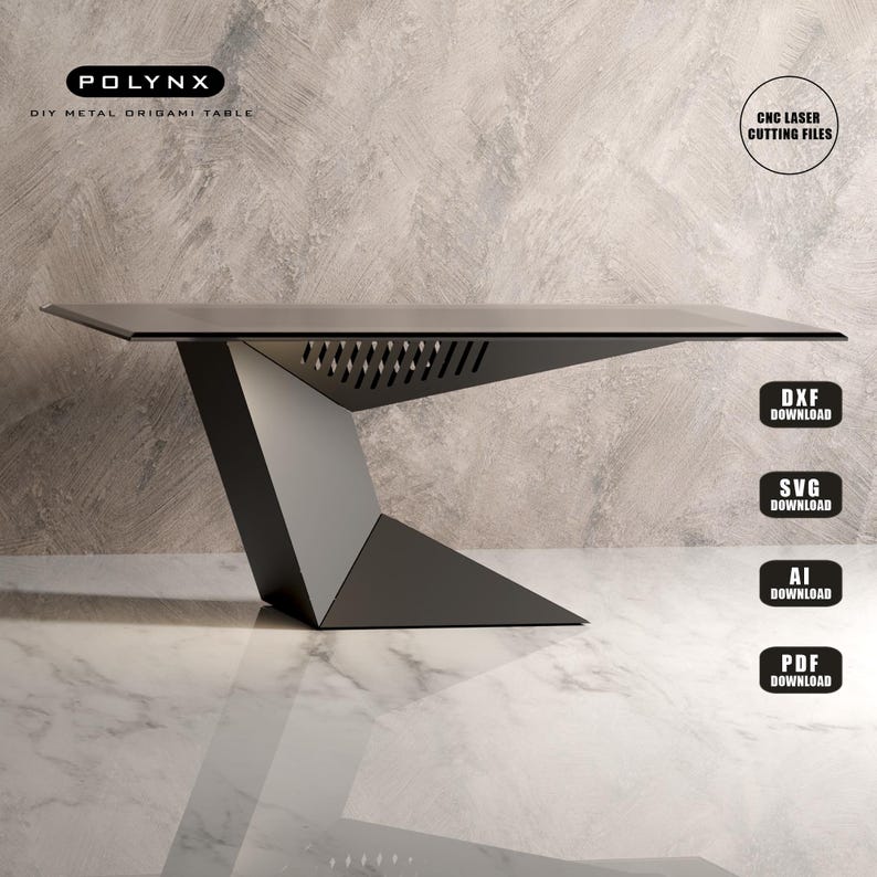 DIY Metal Dining Table Base DXF Template: Lowpoly CNC Cutting Files - Etsy