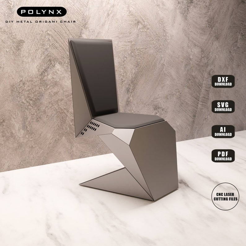 Metal Origami Chair Template DXF File for CNC Cutting / Parametric ...