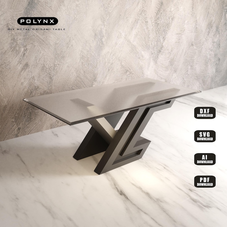Metal Table Base Template: CAMAROX Origami Design (DXF File) - Etsy