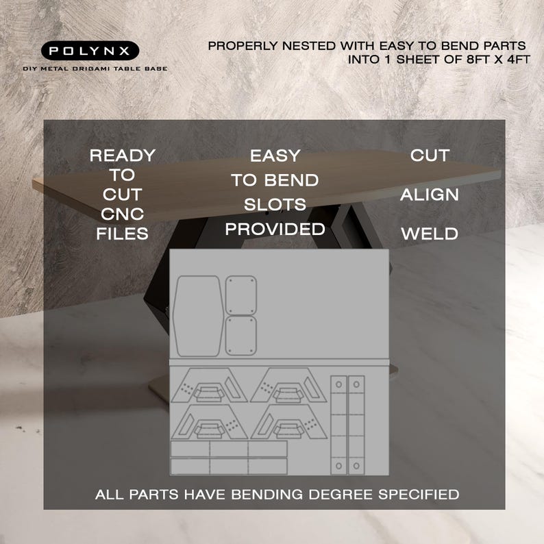 Metal Dining Table Base Template DXF File for Laser Cutting or CNC DIY ...