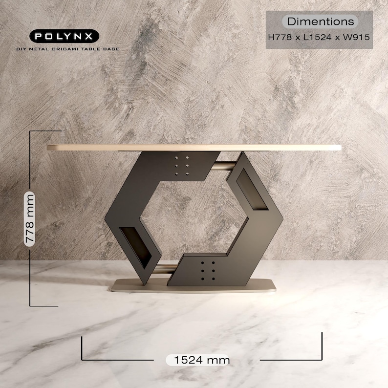 Metal Dining Table Base Template: Hexa Origami Design (digital Download ...