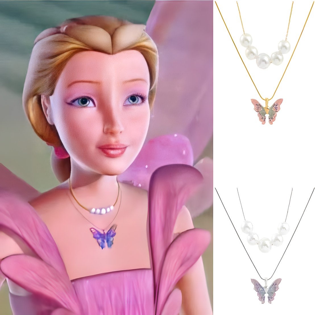 Barbie Fairytopia Elina Butterfly Necklace Mermaidia - Etsy