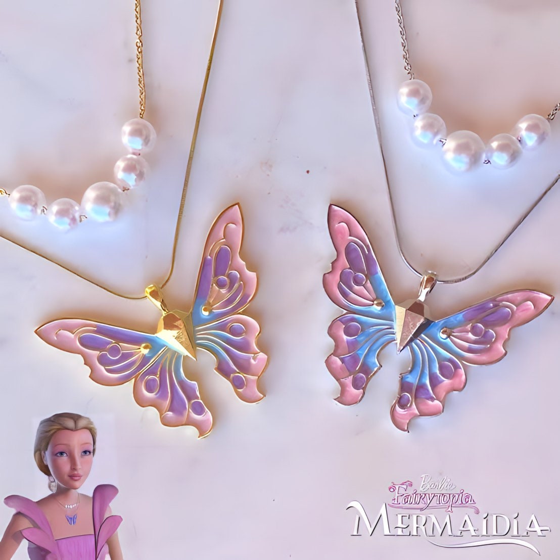 Barbie Fairytopia Elina Butterfly Necklace Mermaidia - Etsy Australia