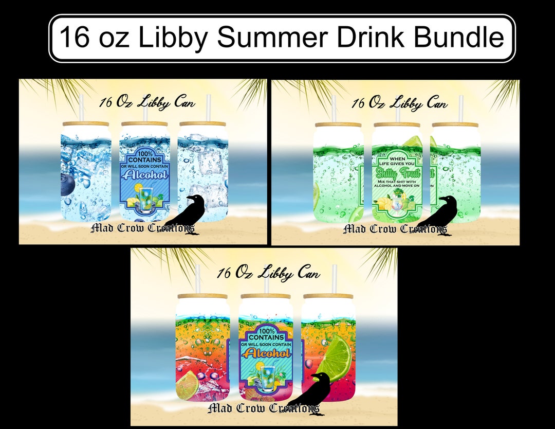 Libby Glass Wrap Bundle/summer Drink Libby Glass Design Bundle/adulting ...