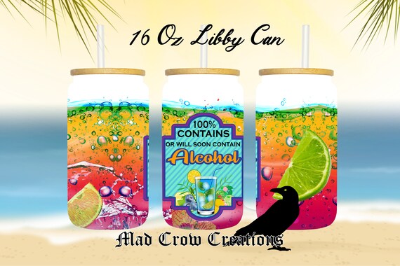 Libby Glass Wrap/summer Drink Tumbler Design/alcohol Tumbler - Etsy