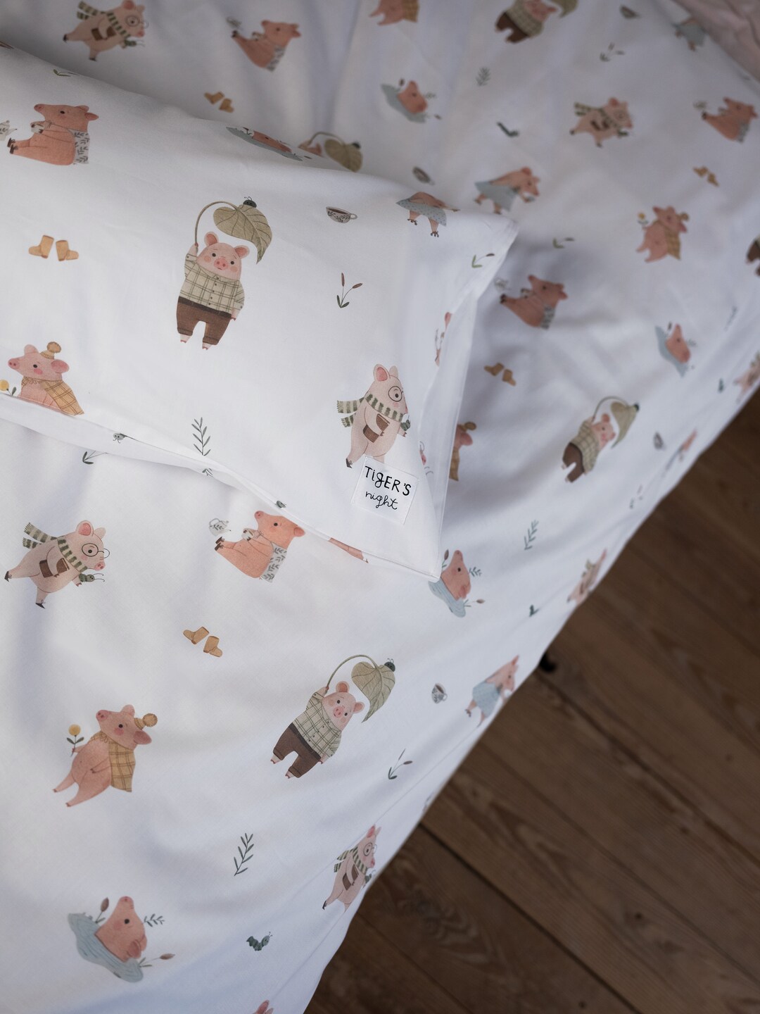 Set of Children's Bedding "pigs" Baby - Etsy
