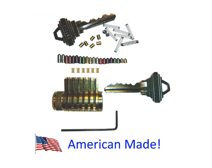 CUTAWAY PRACTICE Lock, All Brass Cylinder, Locksmith, Spool Pins, FREE ...