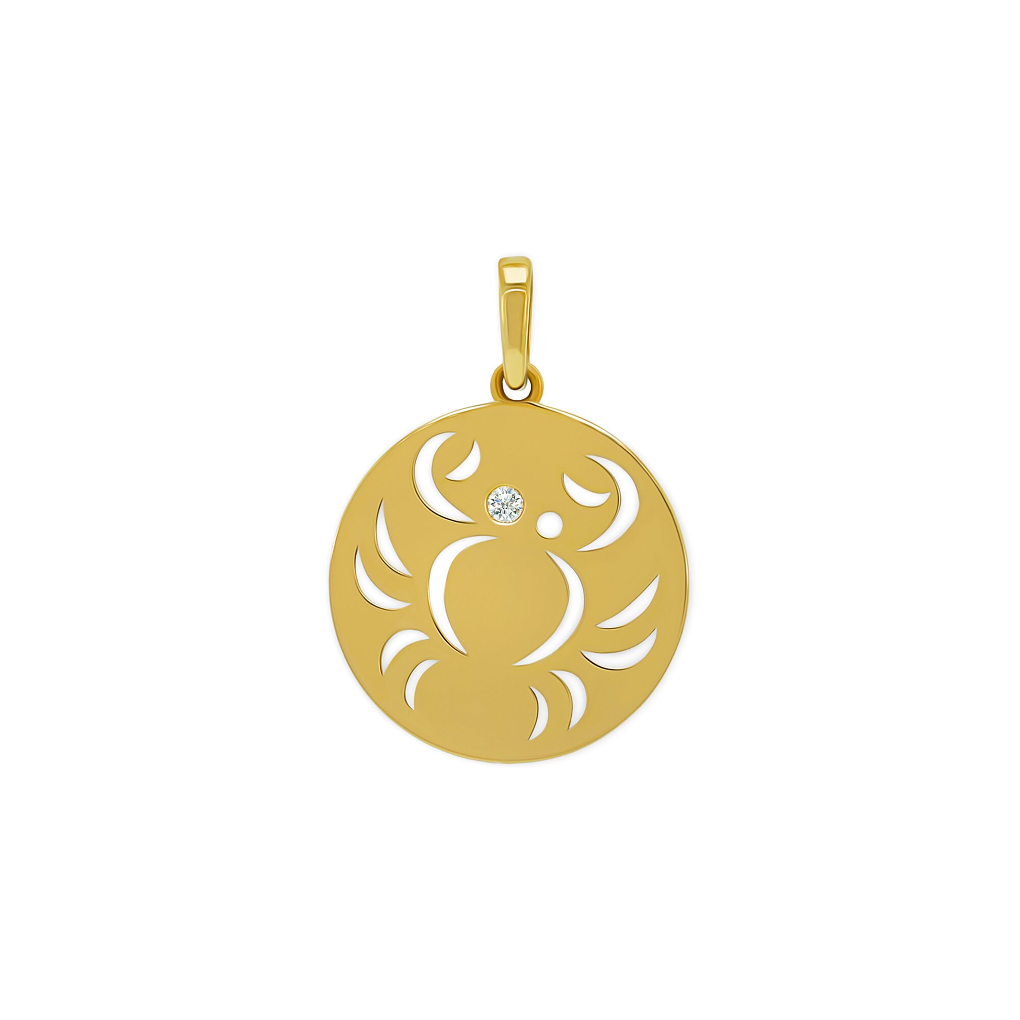 Gold Cancer Pendant 14 Karat Solid Gold With Optional Gold Chains ...