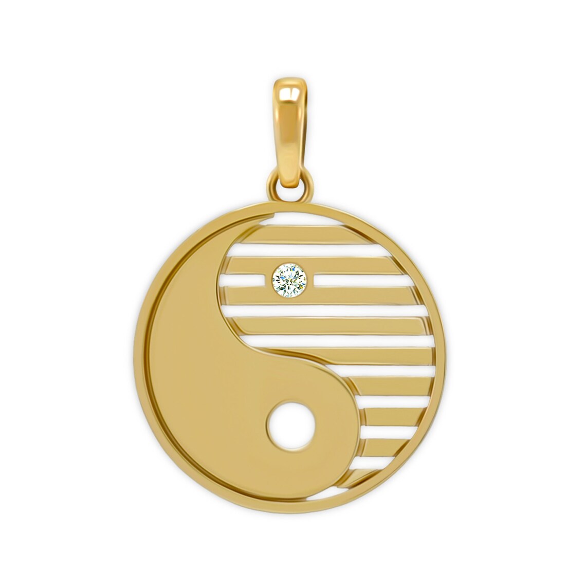 Gold Yin and Yang Pendant 14 Karat Solid Gold With Optional Gold Chains ...