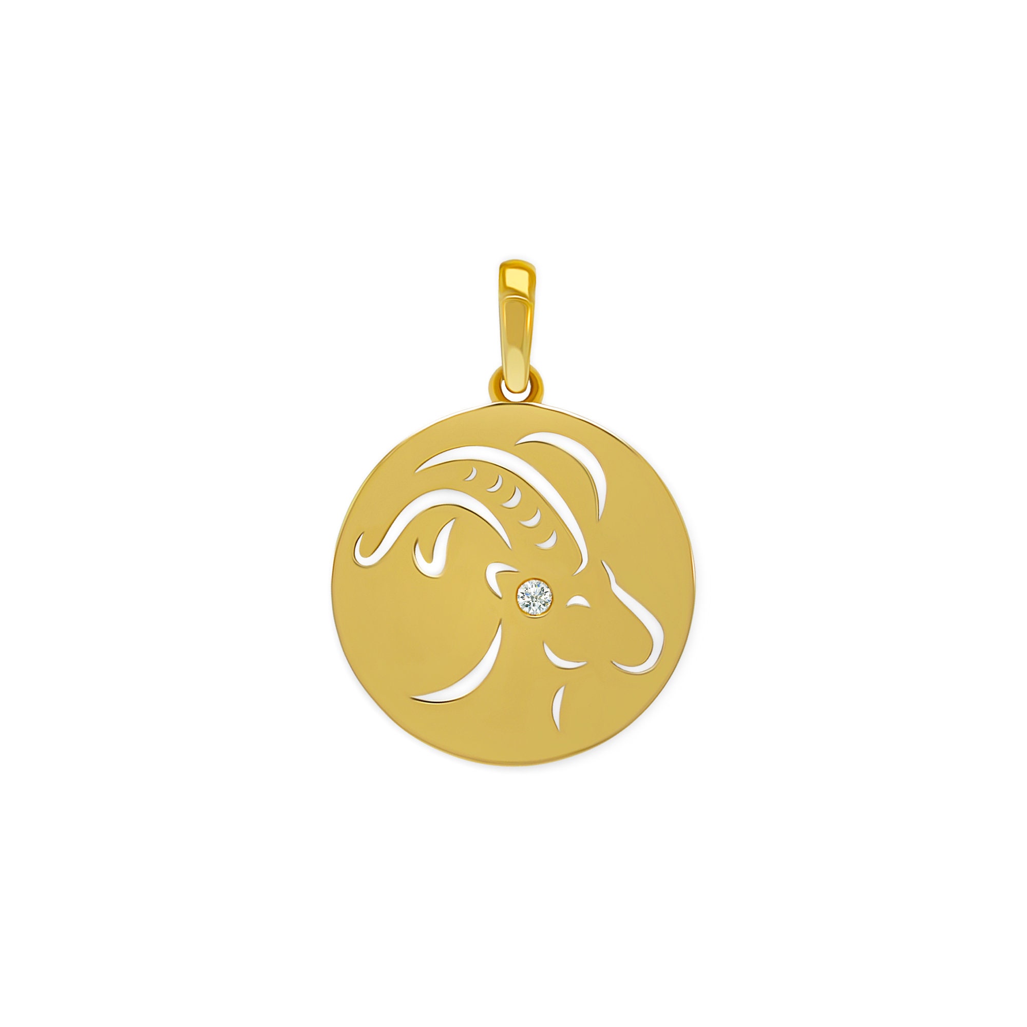 Gold Capricorn Pendant 14 Karat Solid Gold With Optional Gold Chains ...