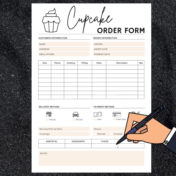 Bakery Order Form - Etsy