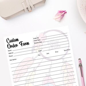 Custom Fillable Order Form | Order Form Template Printable | Order Form ...
