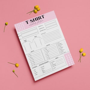 Tshirt Order Form Template Printable, Custom Shirt Order Form, Order ...