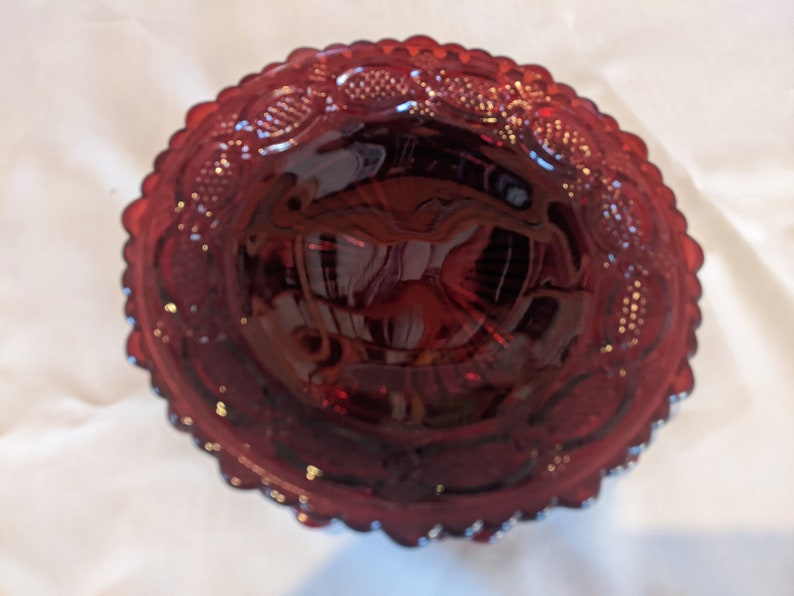 AVON Ruby Red CAPE COD Salad Plates Set of 2 Cut Red Glass Vintage ...