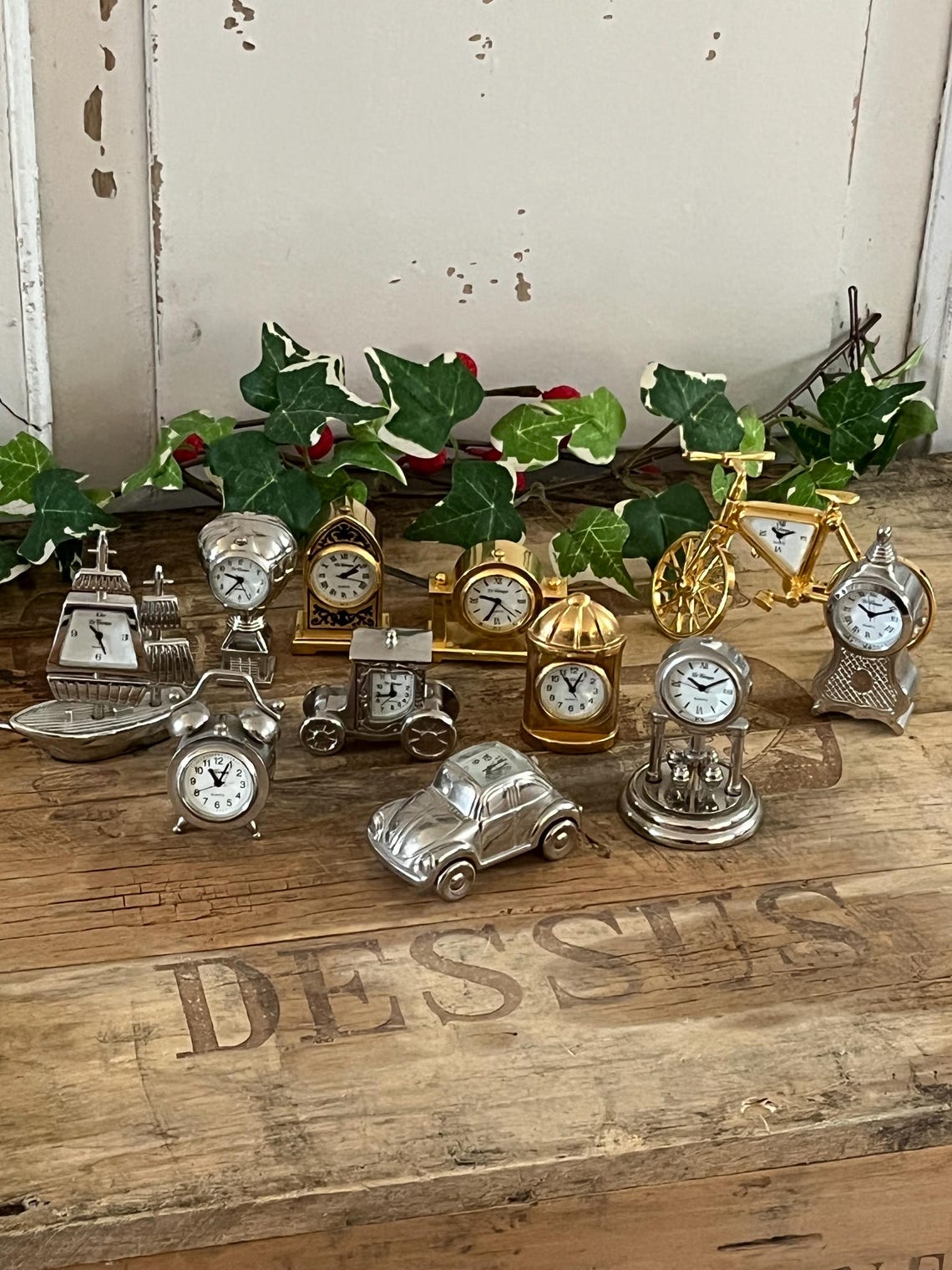 Le Temps French Miniature Quartz Clocks Collection. A Set of Eleven ...