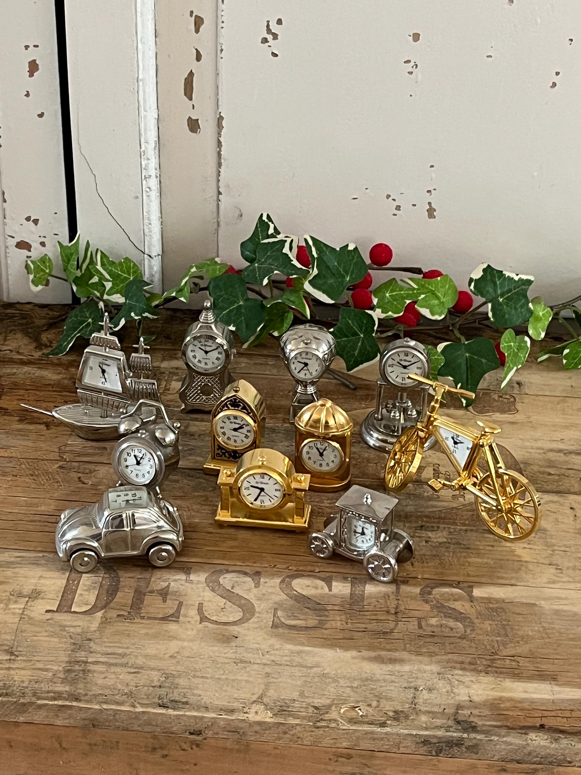 Le Temps French Miniature Quartz Clocks Collection. A Set of Eleven ...