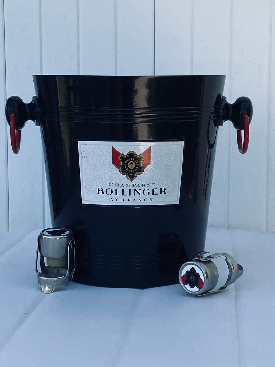 Bollinger Ice Bucket and Two Matching Bottle Stoppers - Etsy
