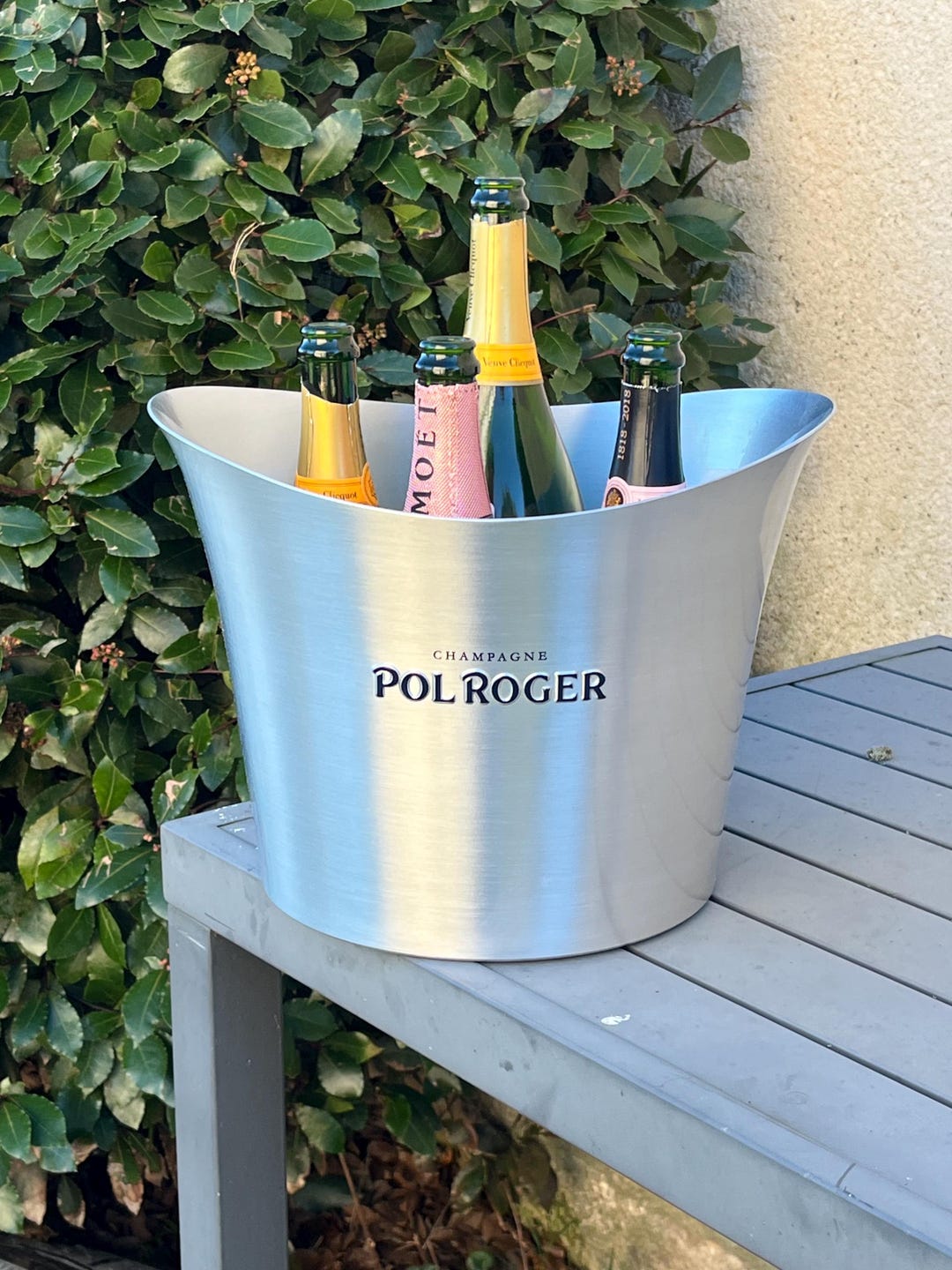 Pol Roger Champagne Bucket: Magnum Size, Light Silver Finish - Etsy