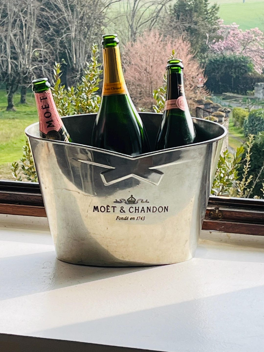Vintage Moet Chandon Pewter Champagne Bucket: French Magnum Bath, 1980s ...