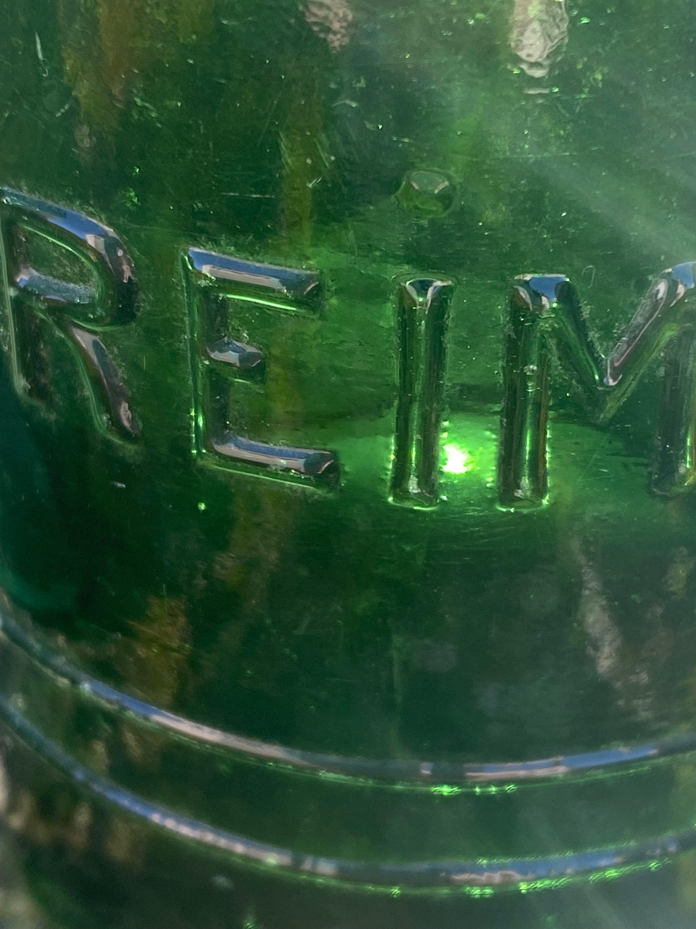 Rare French Vintage Green Glass Bottles: Limonade Grenoble & Bierre ...
