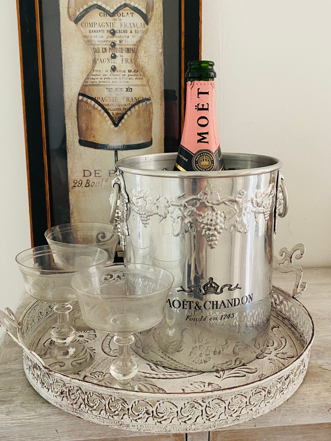 MOET CHANDON Vintage Champagne Bucket by Argit, Weighted Base - Etsy