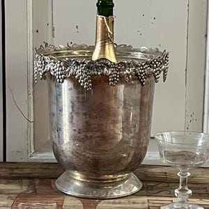 French Champagne Bucket by Silea. Features Grape and Vine Design in ...