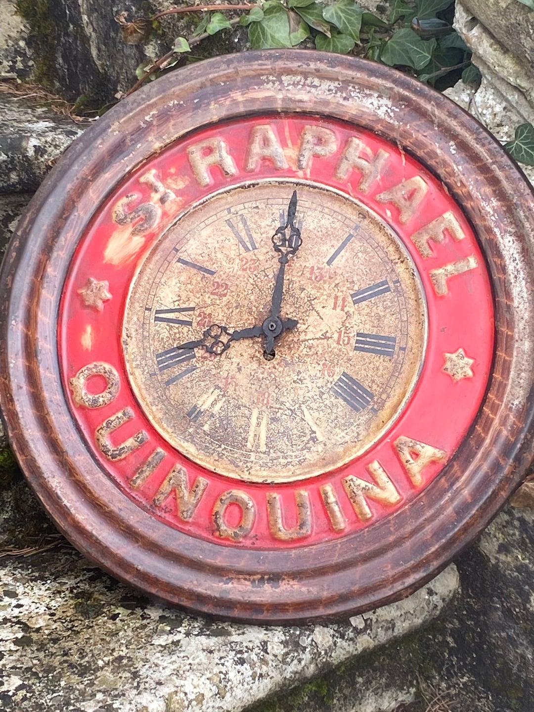 St Raphael Quinquina Clock: French Vintage Bar Advertising, 1920s Metal ...