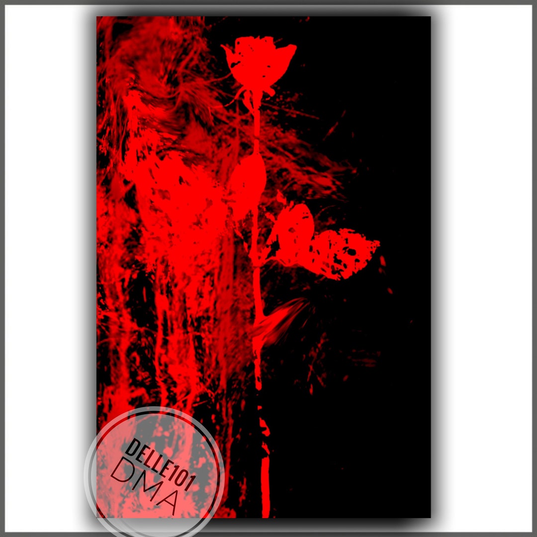 Violator Rose Red Paint Art Depeche Mode Picture Art Print Canvas - Etsy