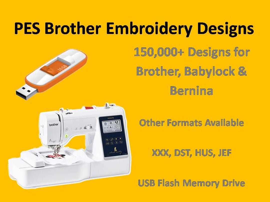 Brother Babylock Bernina PES 150,000 Embroidery Designs Supplied on USB ...