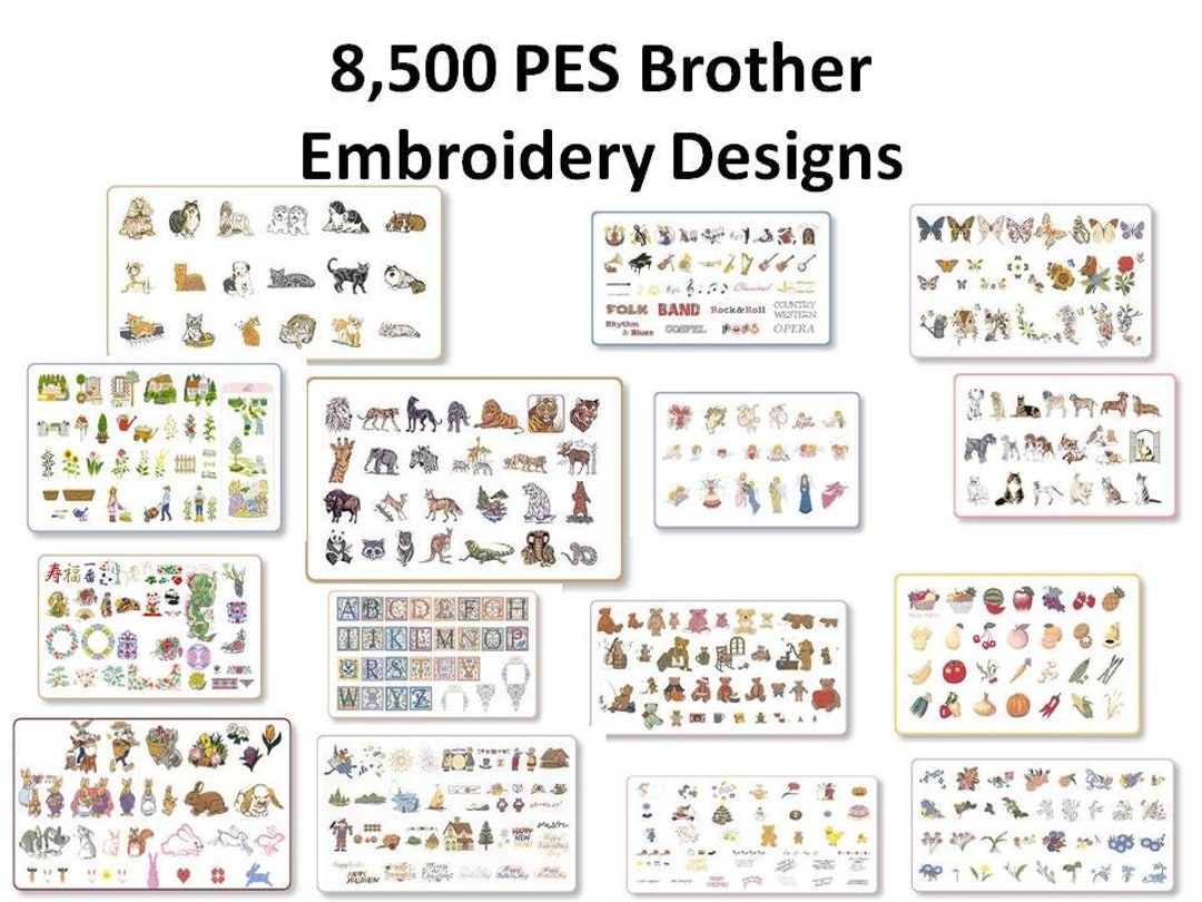 8,500 PES Brother Embroidery Designs Digital Download - Etsy