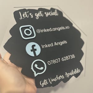 Personalised Social Media Sign and Stand| 3D Mirror Icons| Handmade ...