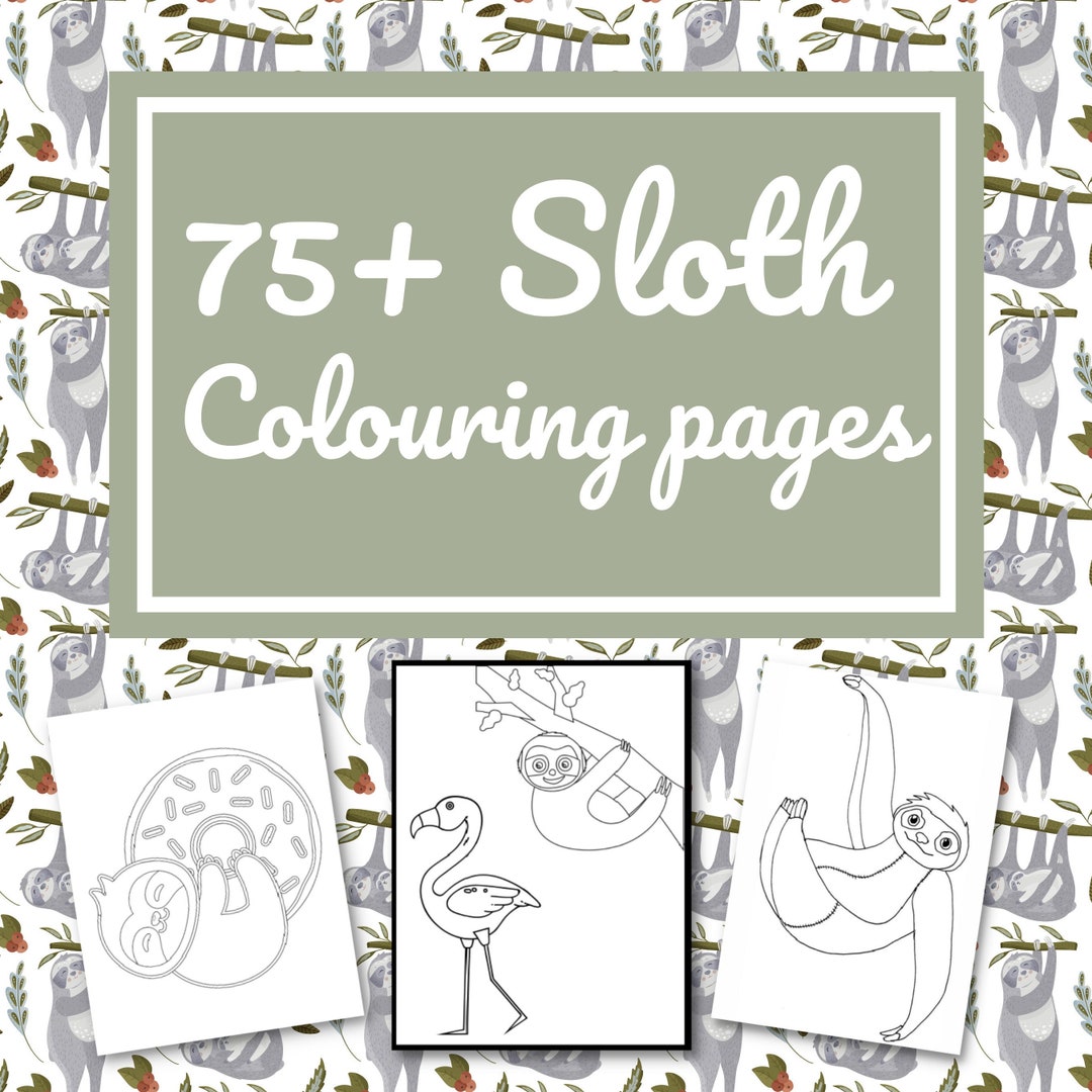 75+ Printable Sloth Colouring Pages for Kids | Direct Download | Sloth ...