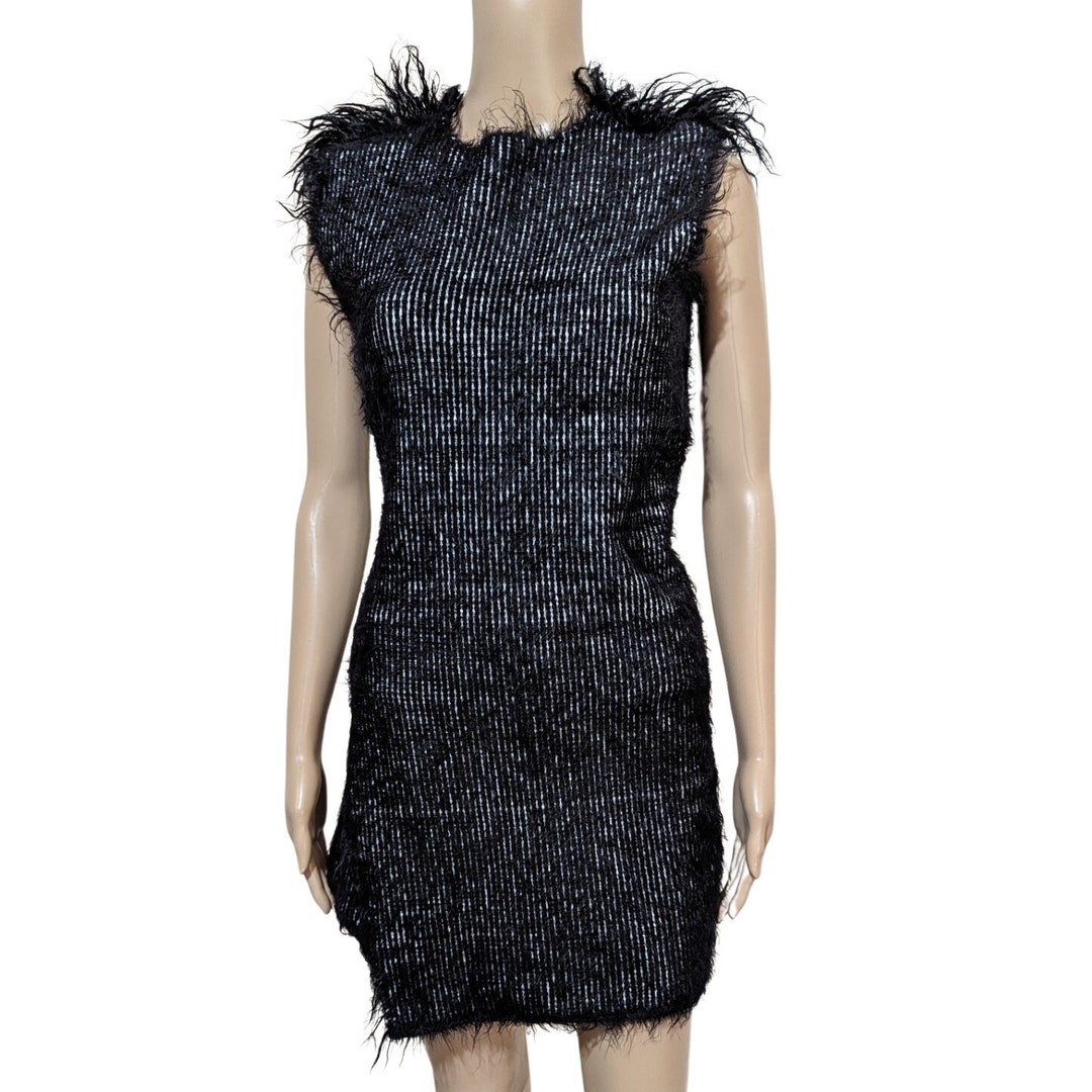 Celine Ribbed Fluffy Mini Dress - Etsy