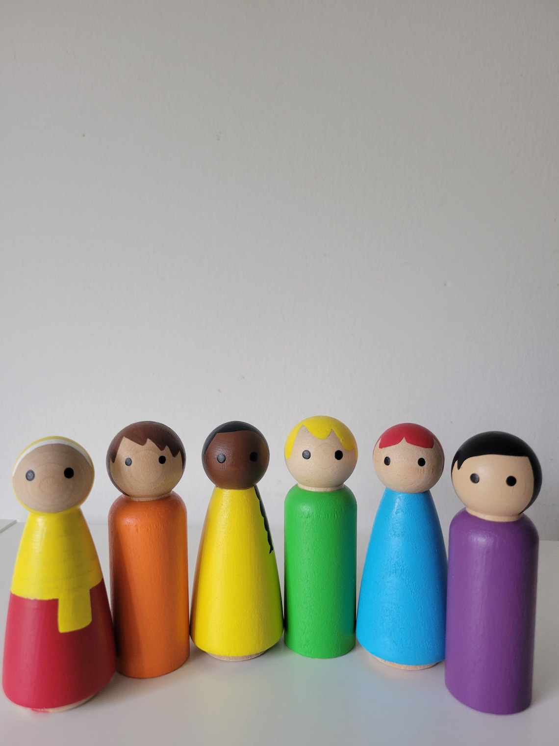 Large Multicultural Peg Doll Set. 3.5 Tall Peg Dolls. - Etsy