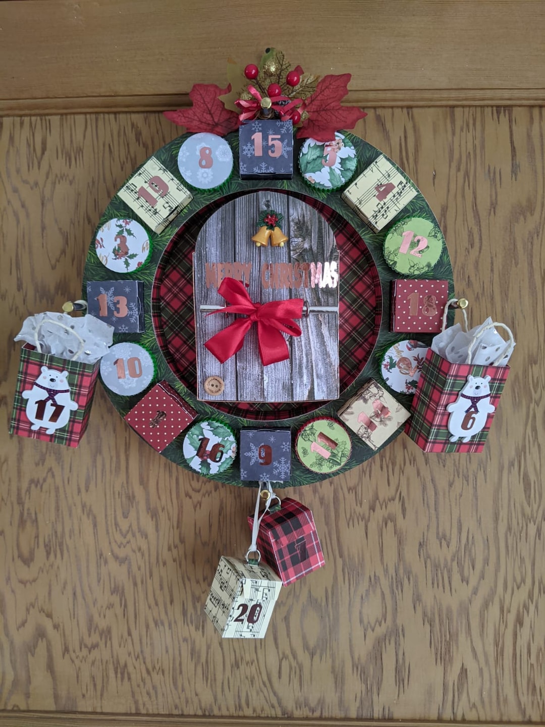 SVG Files for This Beautiful Christmas Wreath Advent Calendar - Etsy