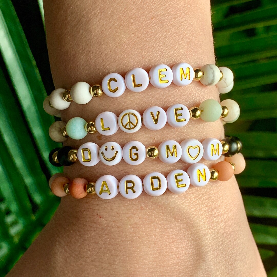 Custom Gold Chain Name Bracelets Personalized Adjustable Size Slider ...