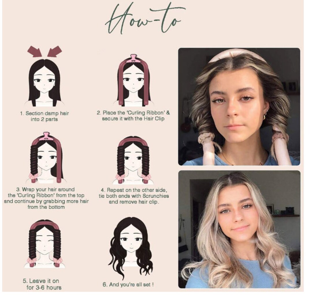 Heatless Hair Curling Ribbon Set - Etsy